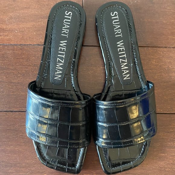 Stuart Weitzman | Shoes | Stuart Weitzman Summer Slide Sandal Black 45 ...